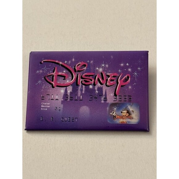Other | Retro Disney Store Credit Card Advertisement Button Pin D41c ...